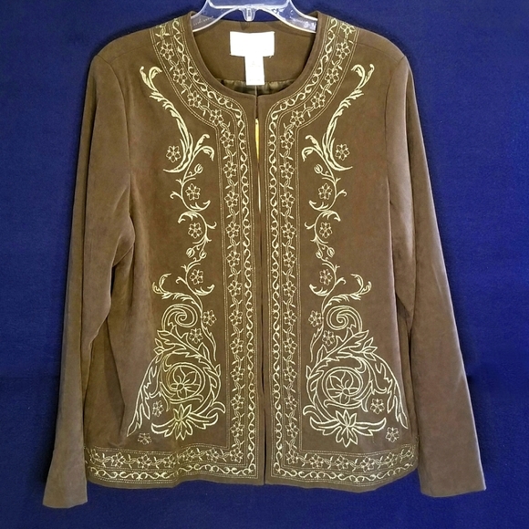 Susan Graver | Jackets & Coats | Susan Graver Style Faux Suede Jacket ...